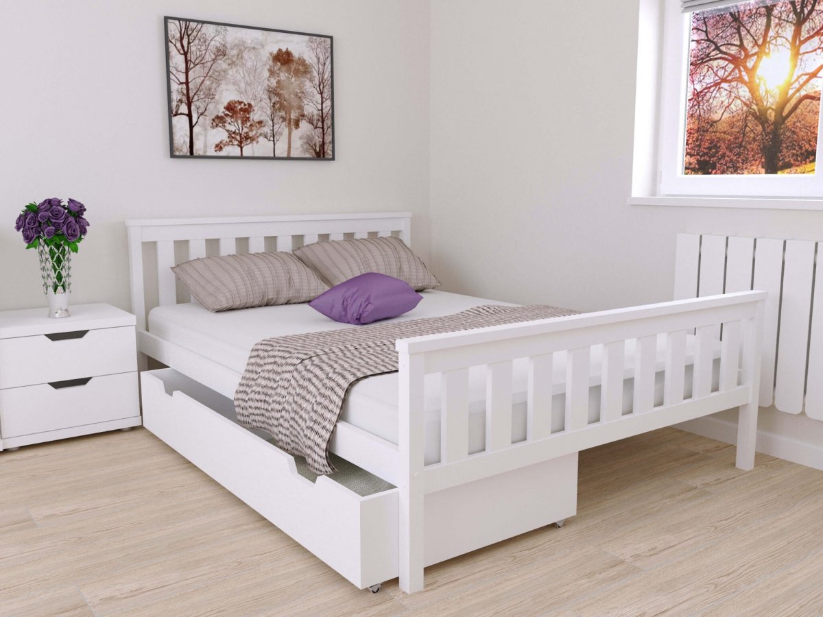 Postel z masívu Agata 120x200 cm biela + rošt ZADARMO | www.postielky ...