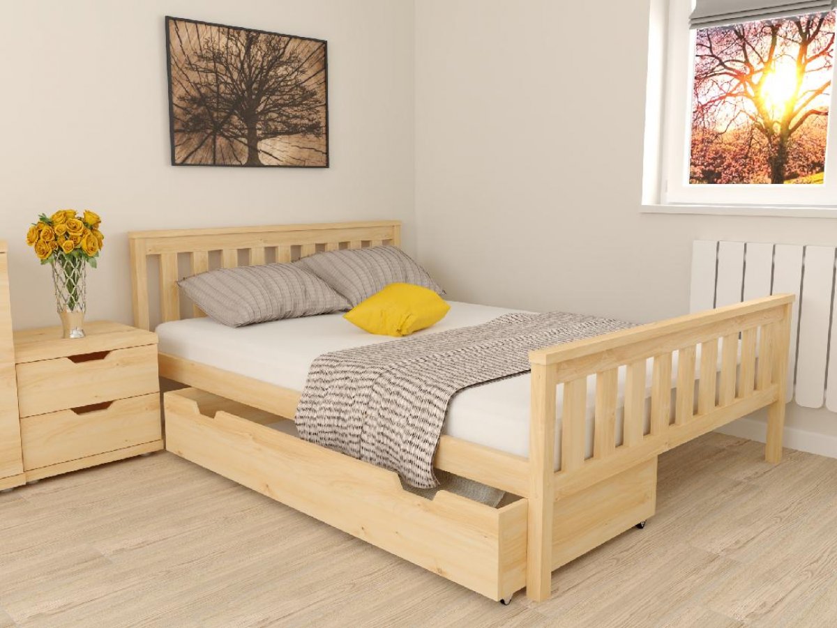Postel Agata 120/200 cm masív borovice + rošt | www.postielky-postele.sk
