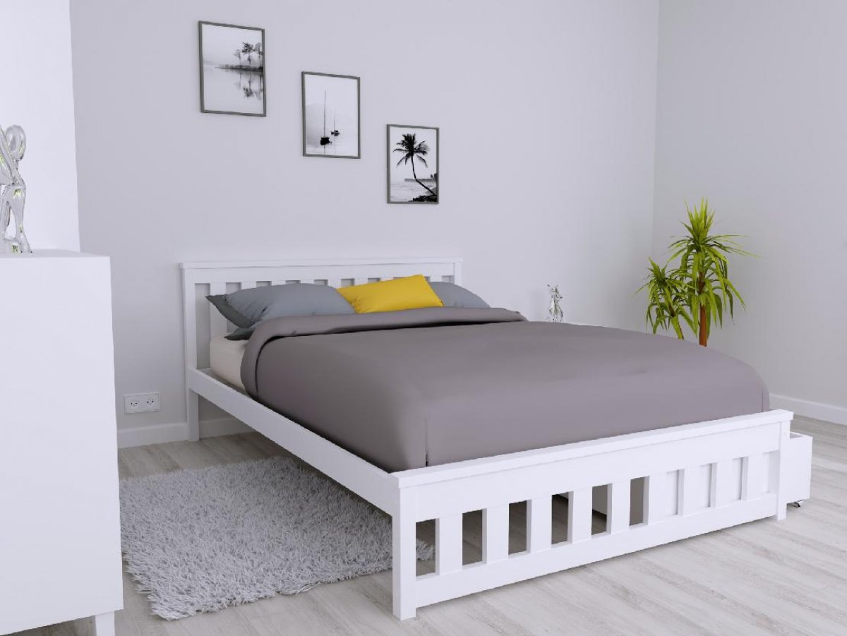 Postel z masívu Abby 120x200 cm biela + rošt ZADARMO | www.postielky ...