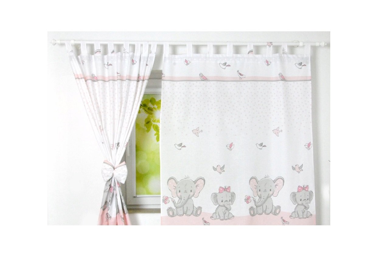 Detské závesy 120x160 cm - Sloník ružová | www.postielky-postele.sk